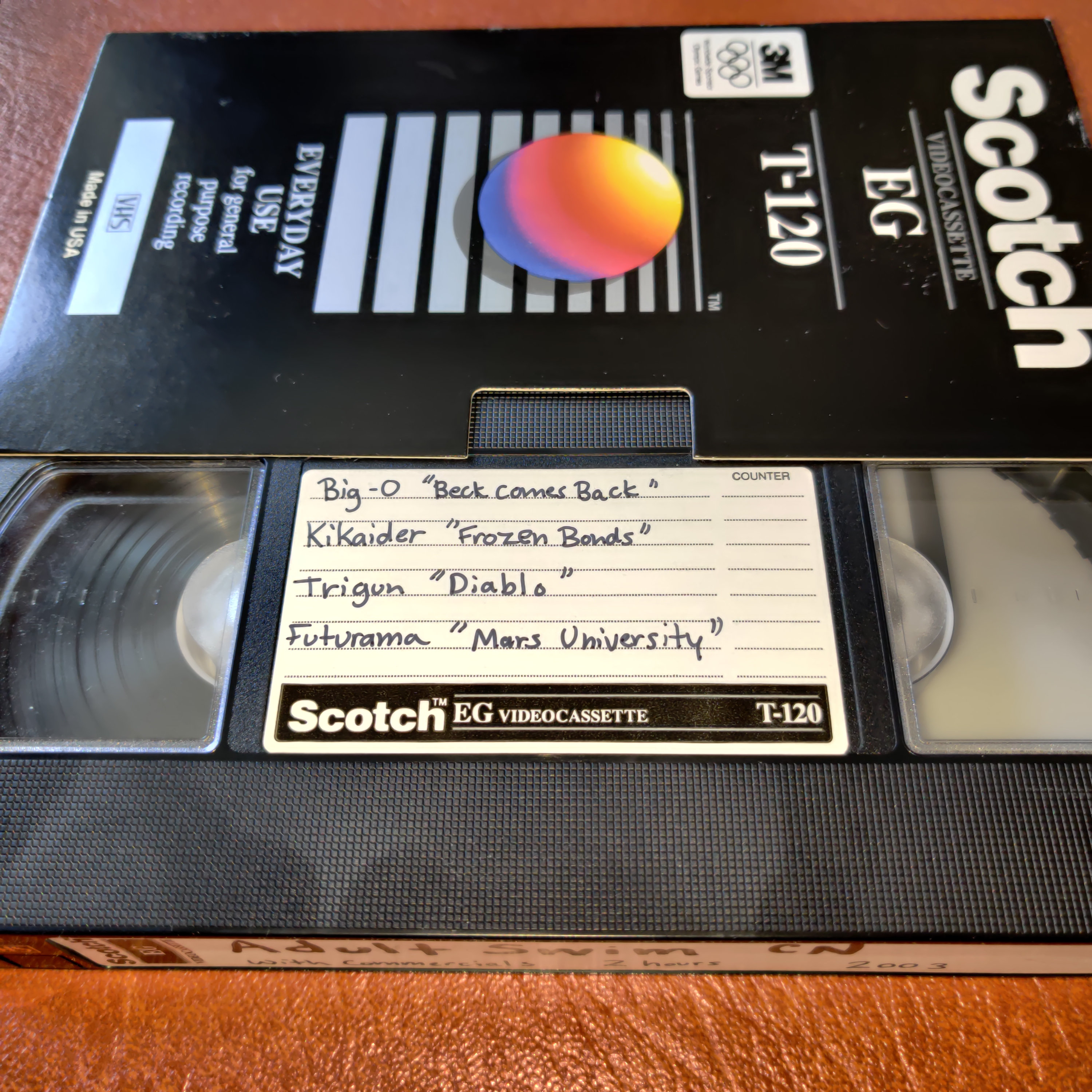 Vhs Tape Adult Swim 2003 Commercials Futurama Kickaider Trigun Big-o ...