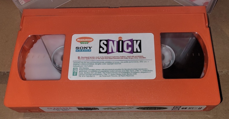 Nickelodeon SNICK 1993 VHS Orange Tape Clarissa Ren & Stimpy AYAOTD 90 ...