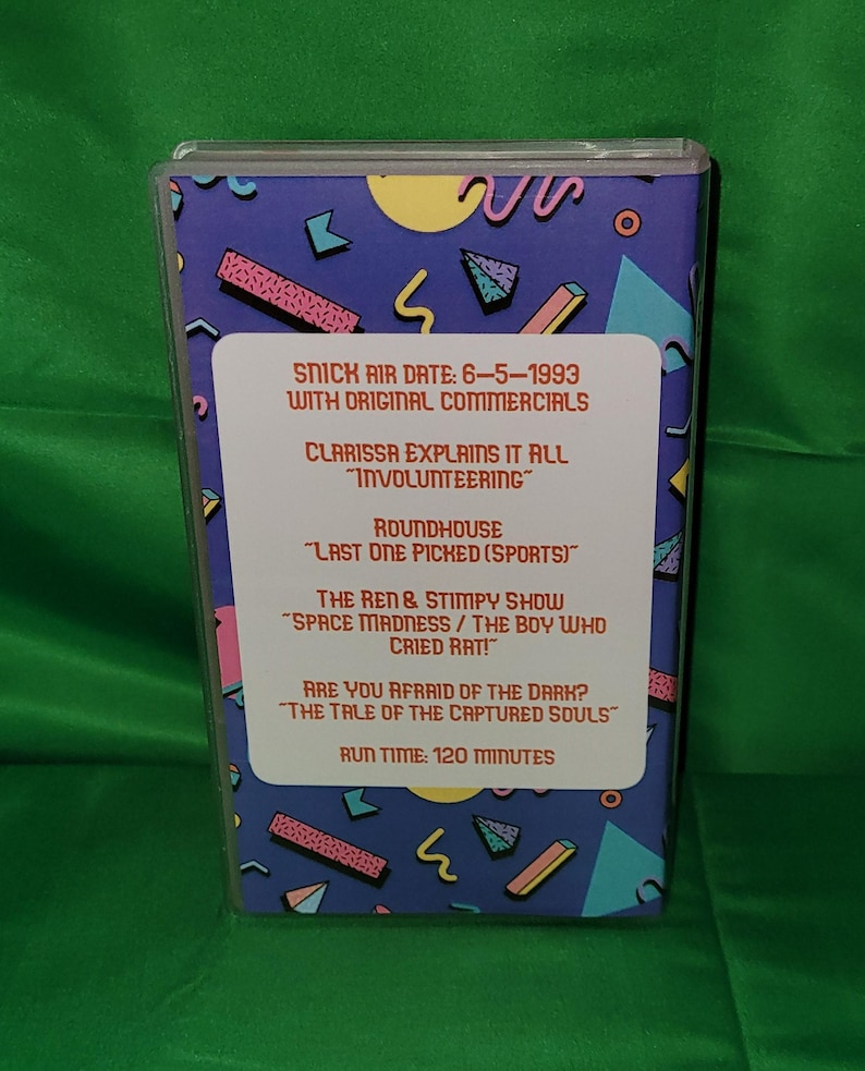 Nickelodeon SNICK 1993 VHS Orange Tape Clarissa Ren & Stimpy AYAOTD 90 ...