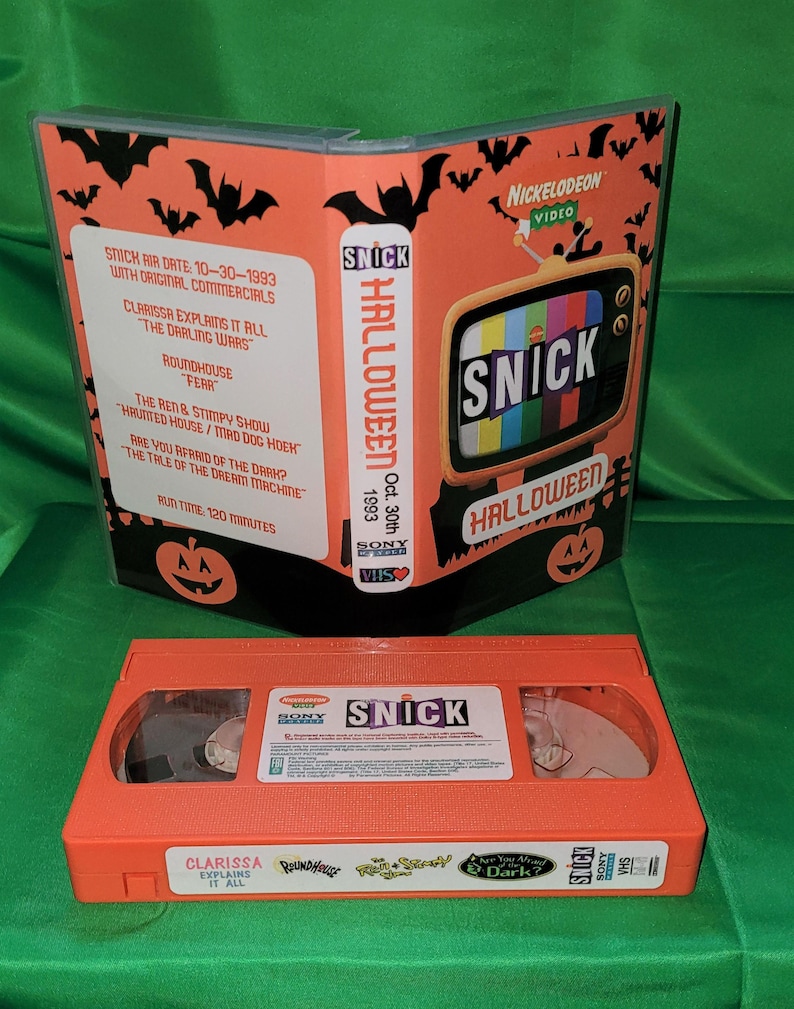 Nickelodeon SNICK Halloween 1993 VHS Orange Tape Clarissa Ren & Stimpy ...