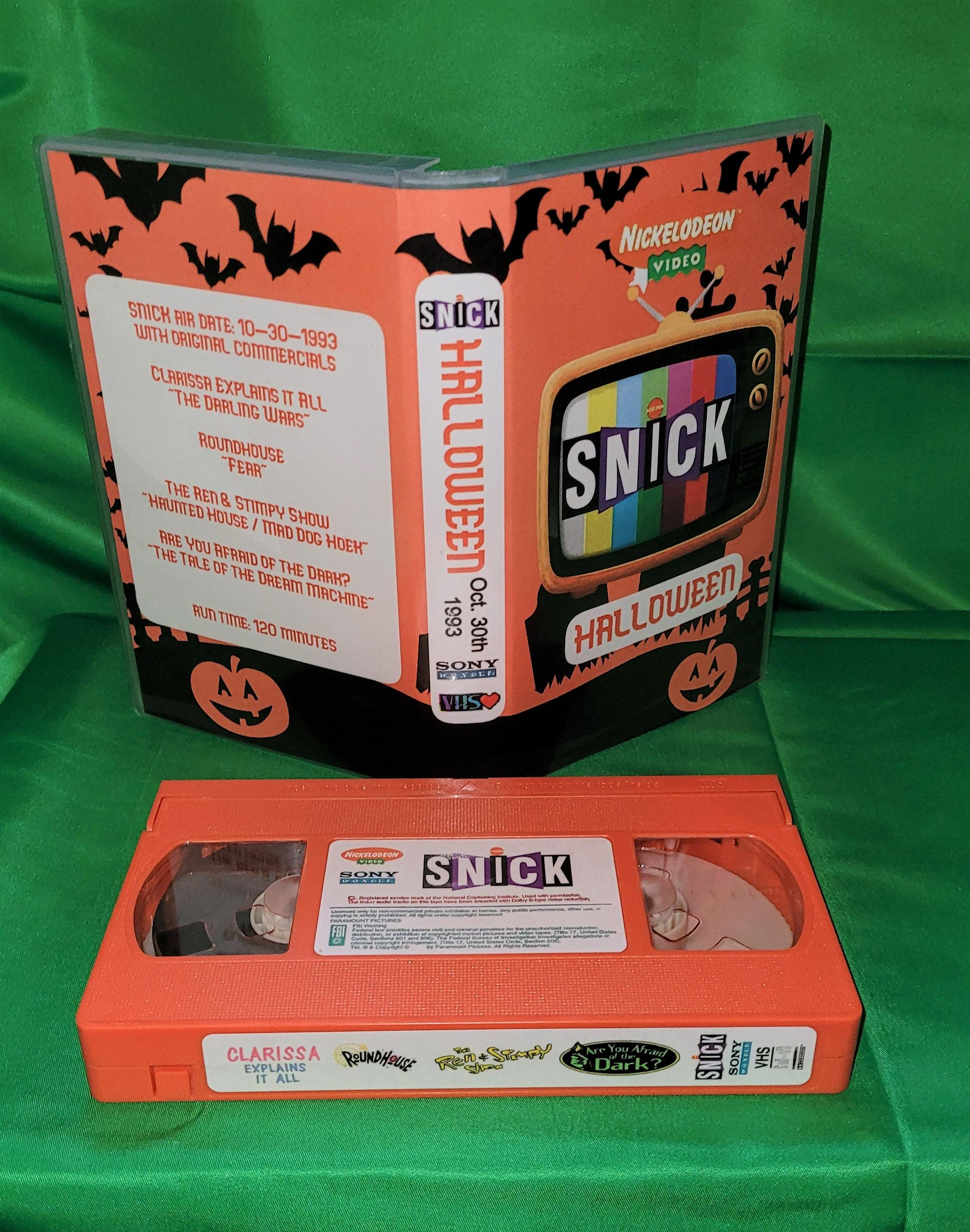 Nickelodeon SNICK Halloween 1993 VHS Orange Tape Clarissa Ren & Stimpy ...