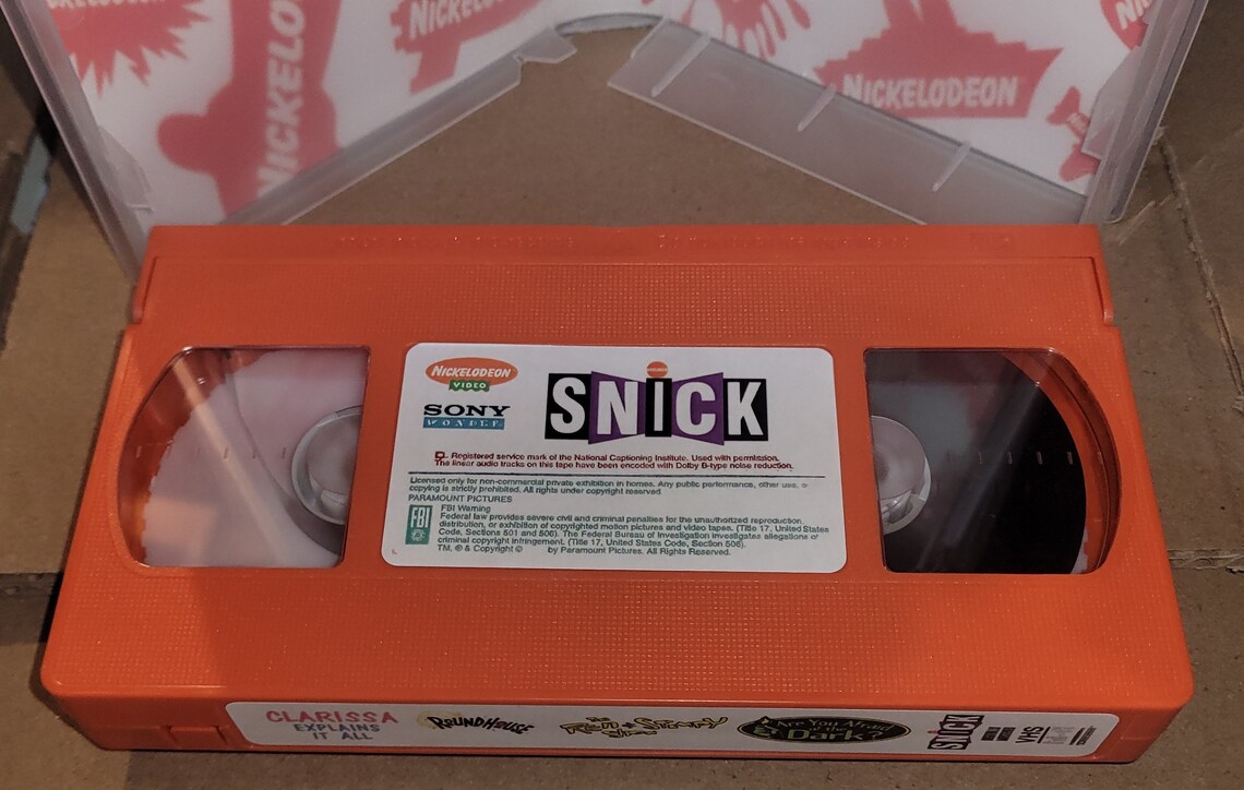 Nickelodeon SNICK 1993 VHS Orange Tape Clarissa Ren & Stimpy AYAOTD 90 ...
