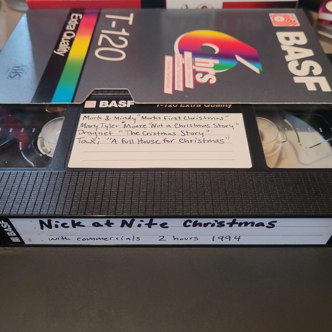 VHS Tape Nick at Nite Christmas With Commercials 1994 Taxi Dragnet Mork ...