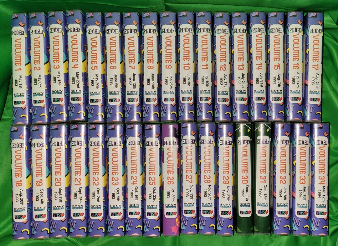 Set of 34 Volumes of Nickelodeon SNICK VHS Tapes Clarissa Ren & Stimpy ...