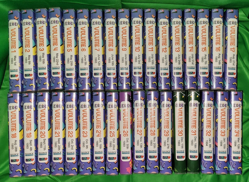 Set of 34 Volumes of Nickelodeon SNICK VHS Tapes Clarissa Ren & Stimpy ...
