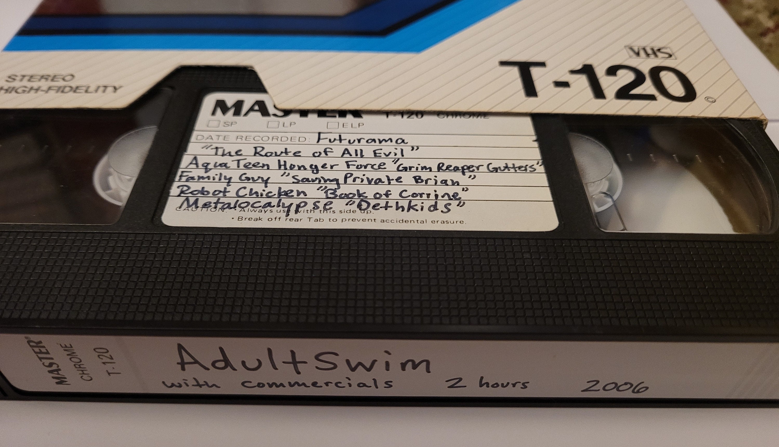 Vhs Tape Adult Swim 2006 Commercials Futurama Aqua Teen Family Guy ...