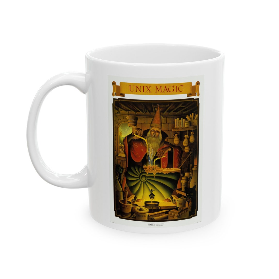 Unix Magic Wizard Poster Ceramic Mug (11oz ) Vintage Computing - Etsy