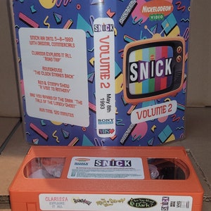 Nickelodeon SNICK 1993 VHS Orange Tape Clarissa Ren & Stimpy AYAOTD 90 ...