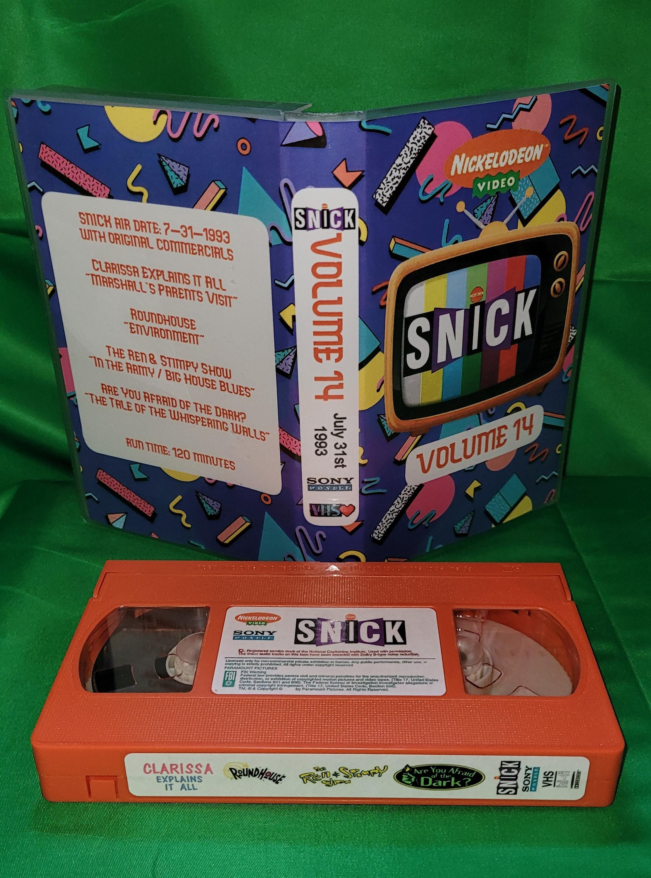 Nickelodeon SNICK 1993 VHS Orange Tape Clarissa Ren & Stimpy AYAOTD 90 ...