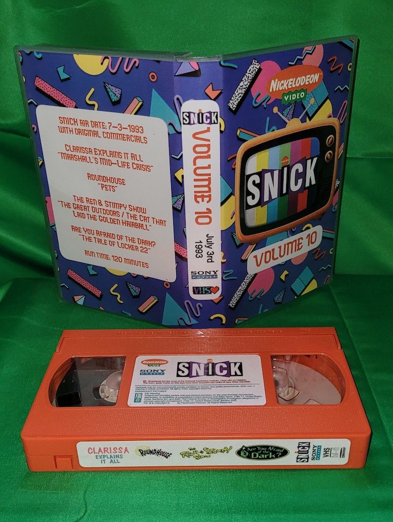 Nickelodeon SNICK 1993 VHS Orange Tape Clarissa Ren & Stimpy AYAOTD 90 ...
