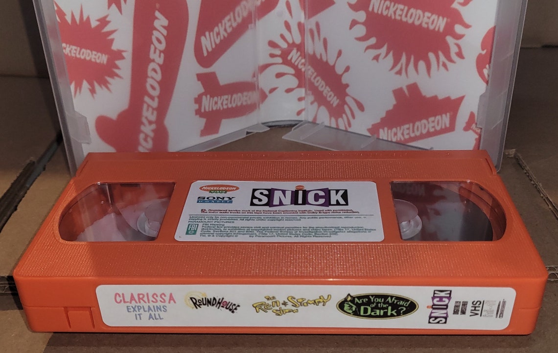Nickelodeon SNICK 1993 VHS Orange Tape Clarissa Ren & Stimpy AYAOTD 90 ...