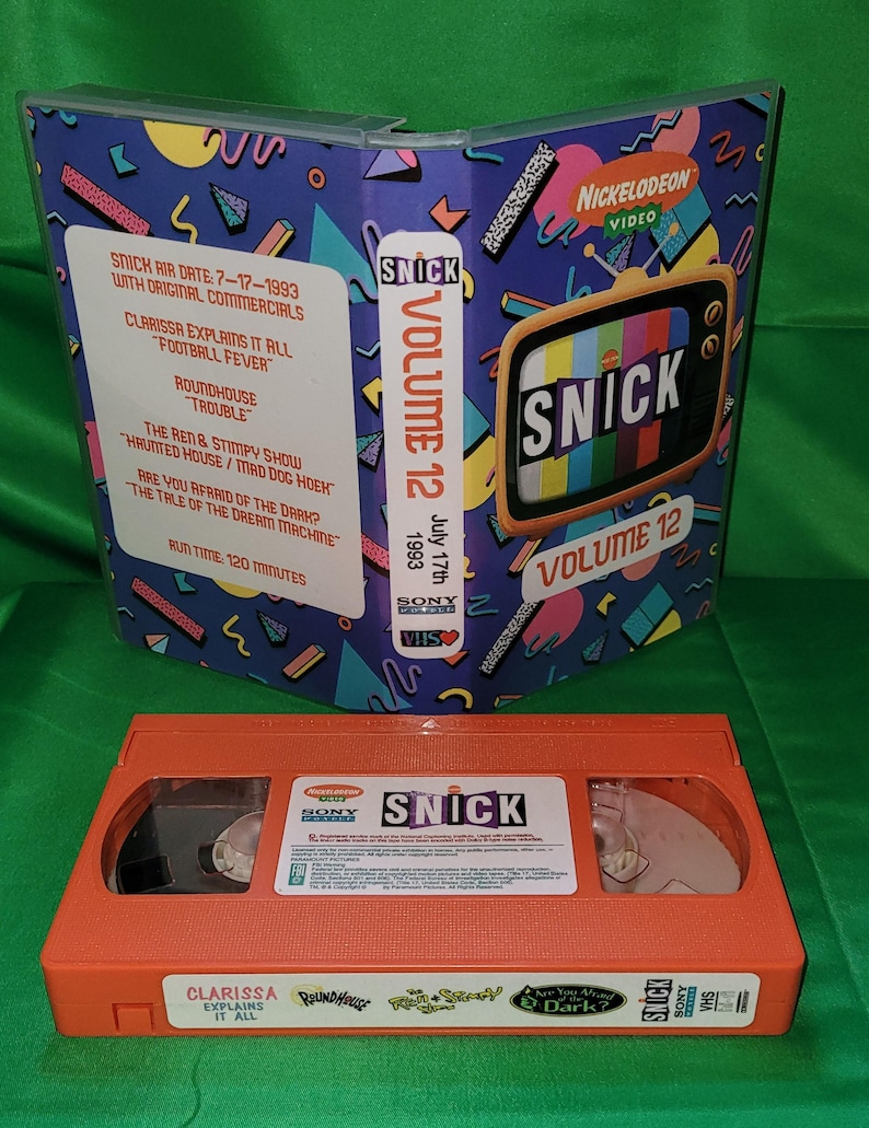 Nickelodeon SNICK 1993 VHS Orange Tape Clarissa Ren & Stimpy AYAOTD 90 ...