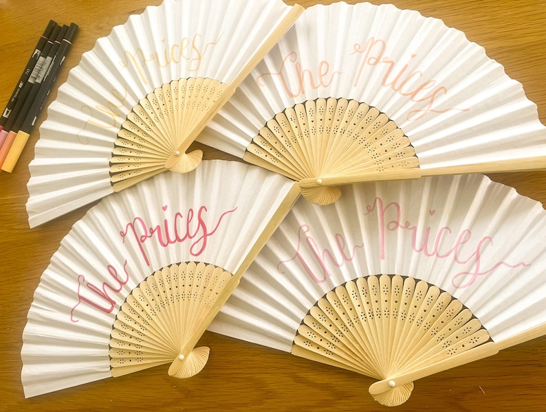 Personalised Paper Fan - Wedding Place Card With Calligraphy - Weddings ...