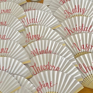 Personalised Paper Fan - Wedding Place Card With Calligraphy - Weddings ...