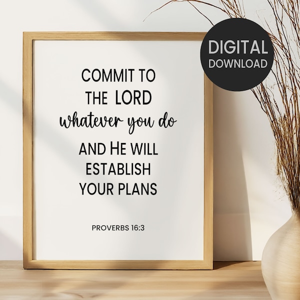 Proverbs 16 3 - Etsy