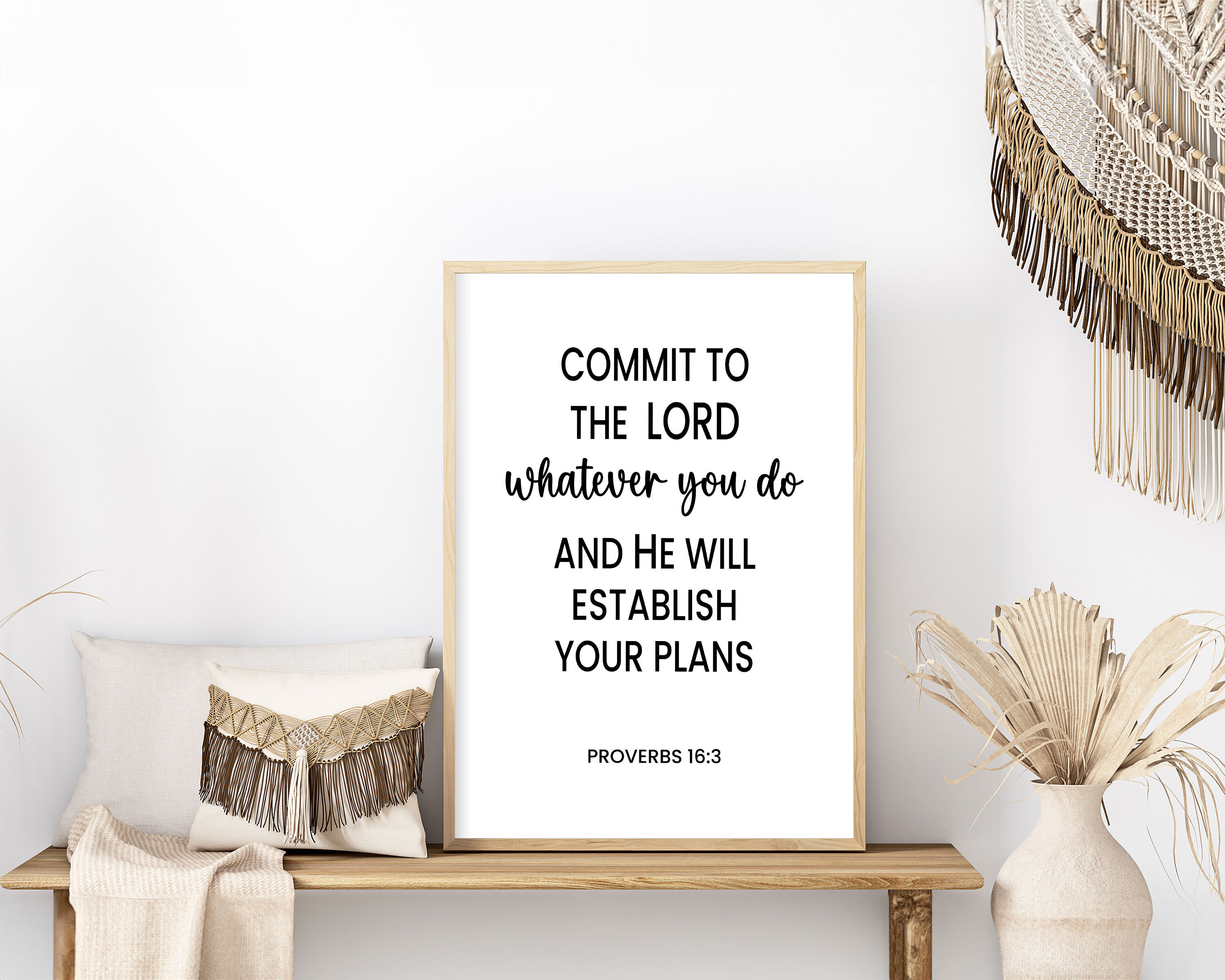 Proverbs 16:3, Commit to the Lord Whatever You Do Printable Wall Art ...