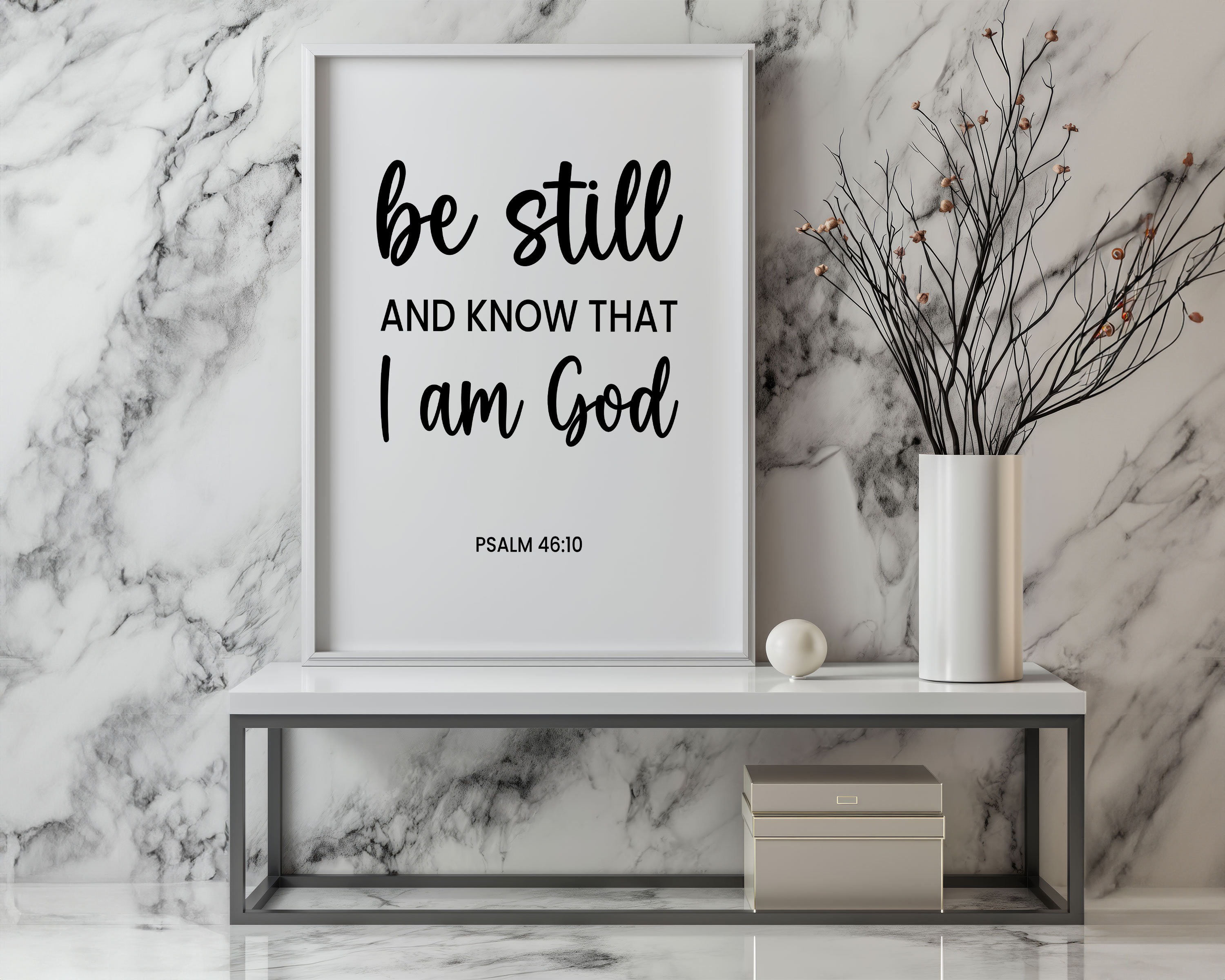 Psalm 46:10, Be Still and Know That I Am God Printable Wall Art, Bible ...