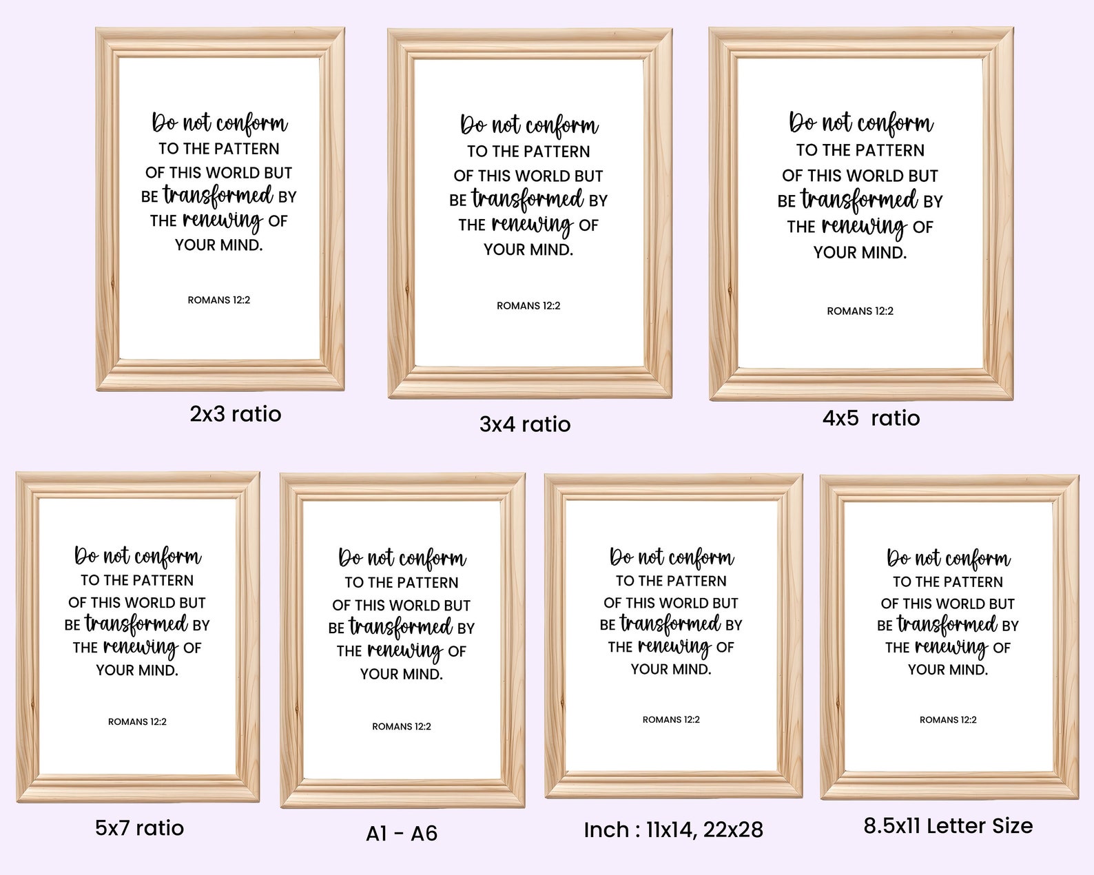 Romans 12:2, Do Not Conform to the Pattern of This World Printable Wall ...