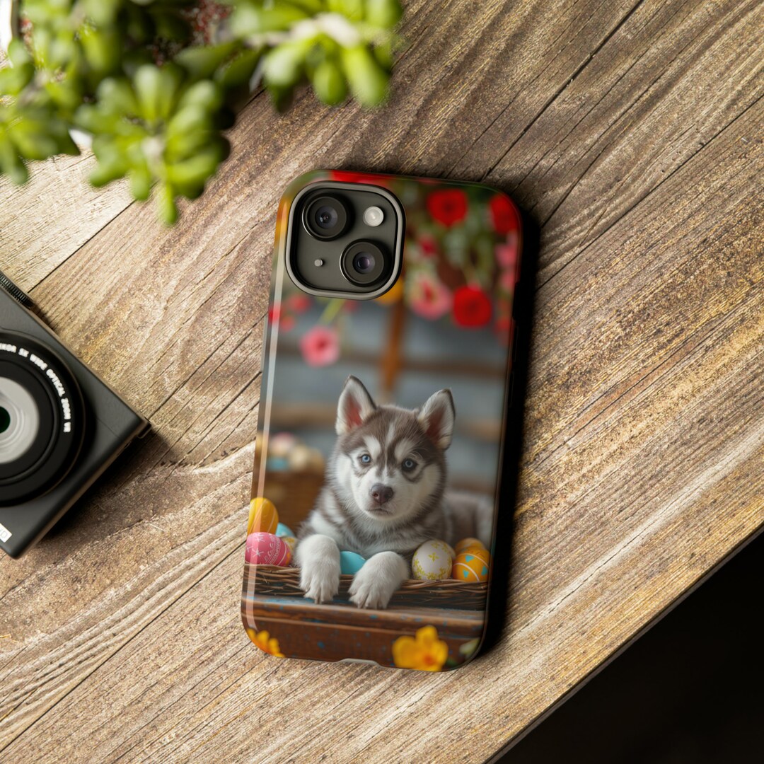 Siberian Husky Puppy Easter Phone Case | Husky Hues of Easter | Tough ...
