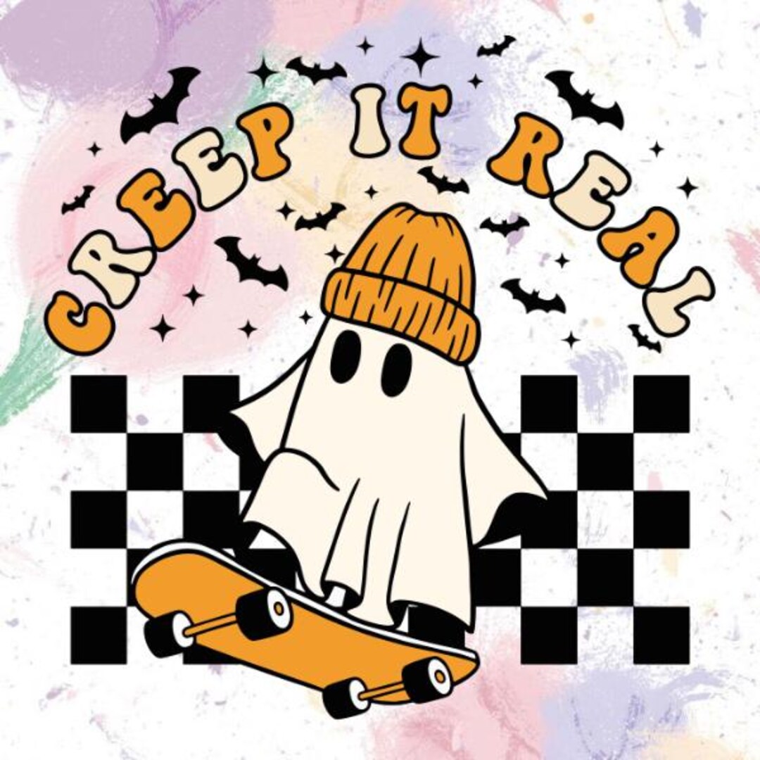 Ghost Skateboarding Creep It Real Png, Halloween Ghost, Happy Halloween ...