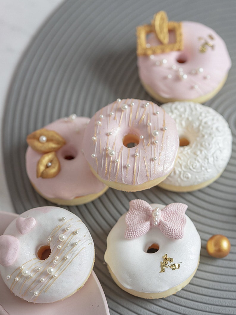 Fake Pink and White Icing Donut Display Decoration Fake Donut Faux ...