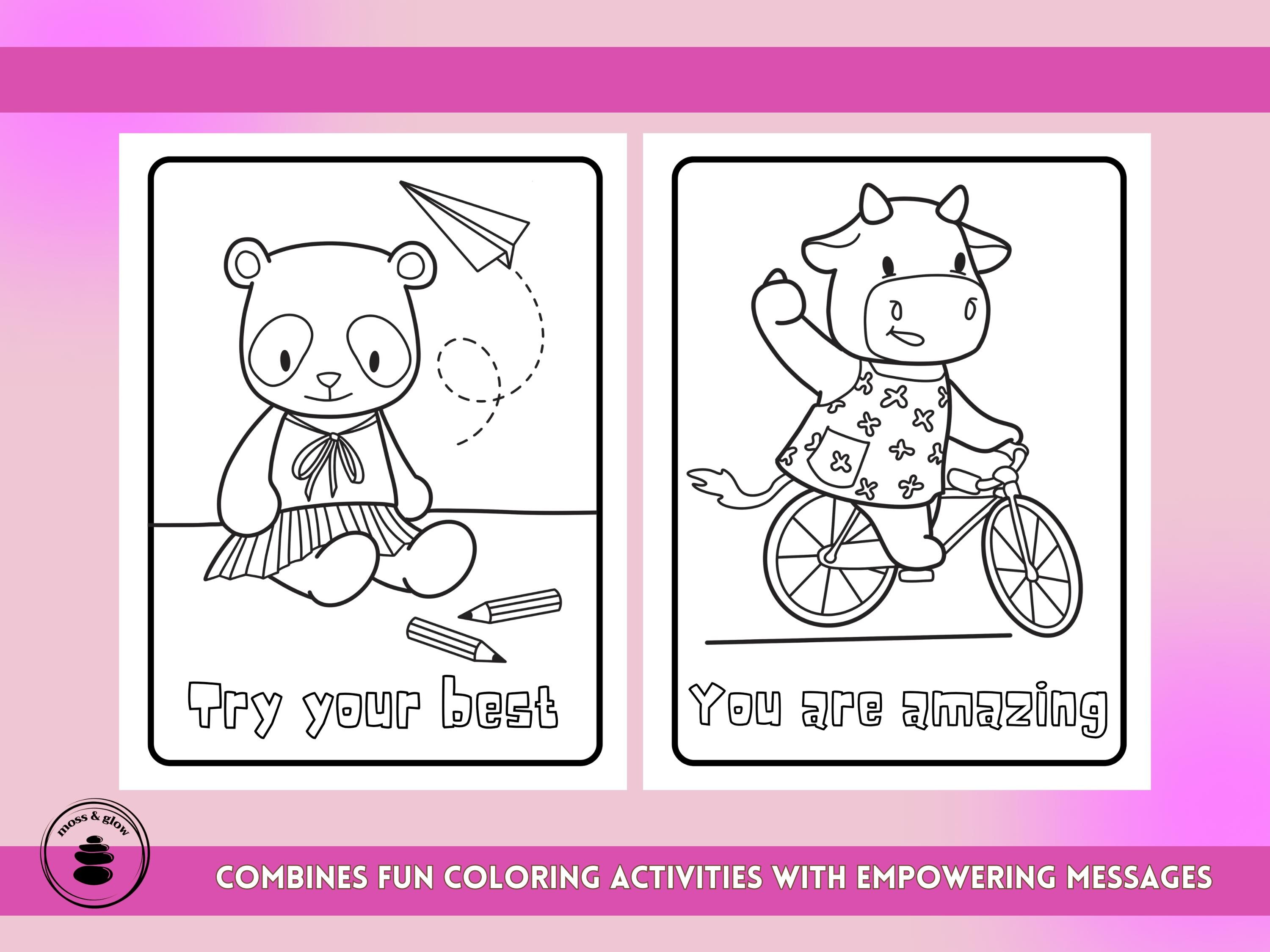 Children's Affirmation Coloring Pages, Celebrate Individuality and ...
