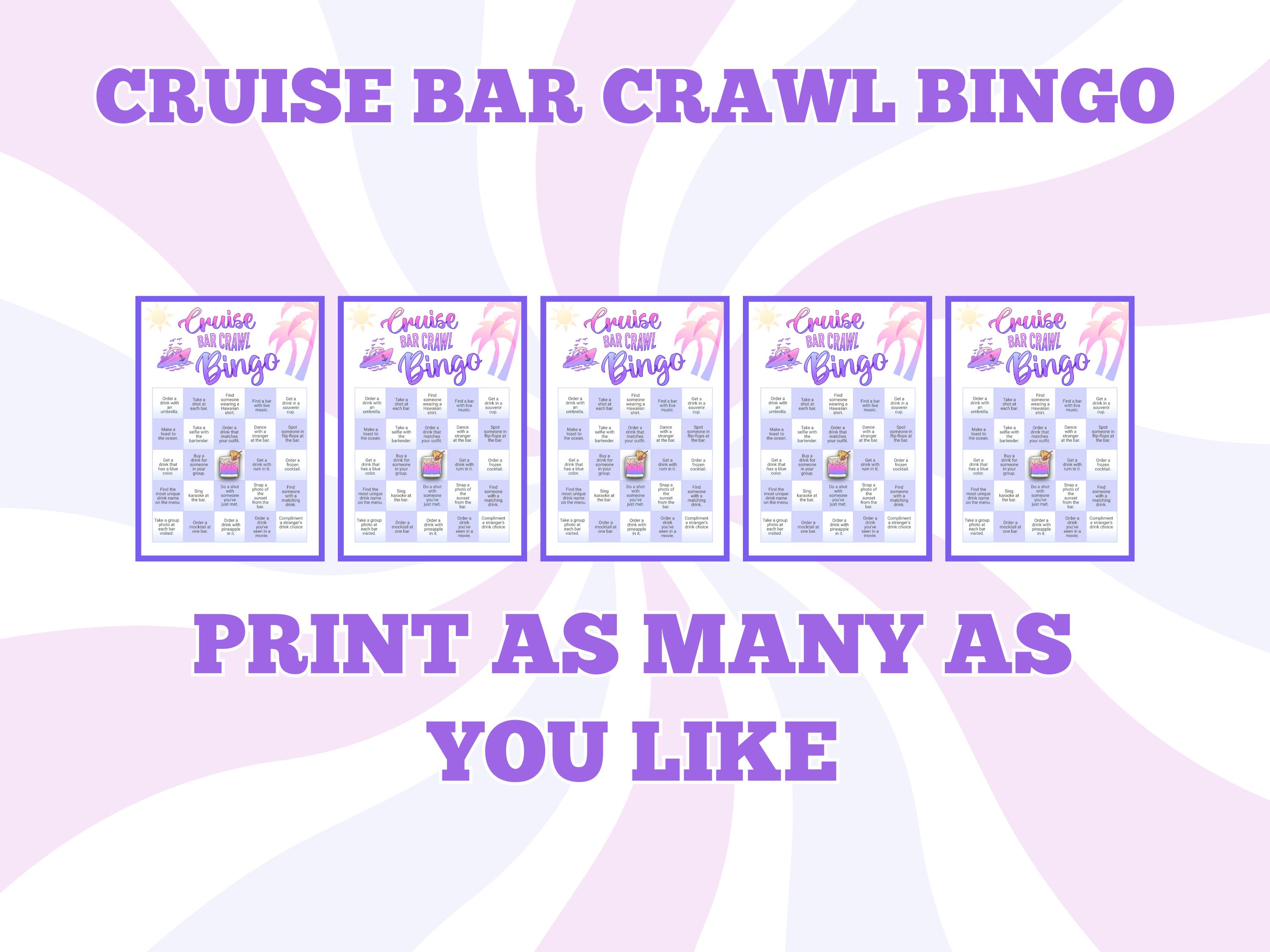 Cruise Bar Crawl Game Set – Printable Drinking Games and Scavenger Hunt ...