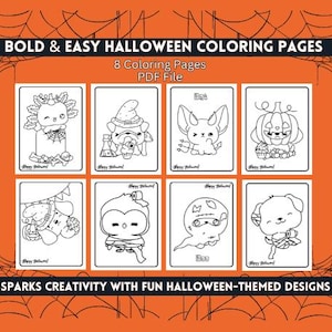 8 Cute Halloween Coloring Pages! These Fun, Non-scary Designs Spark ...
