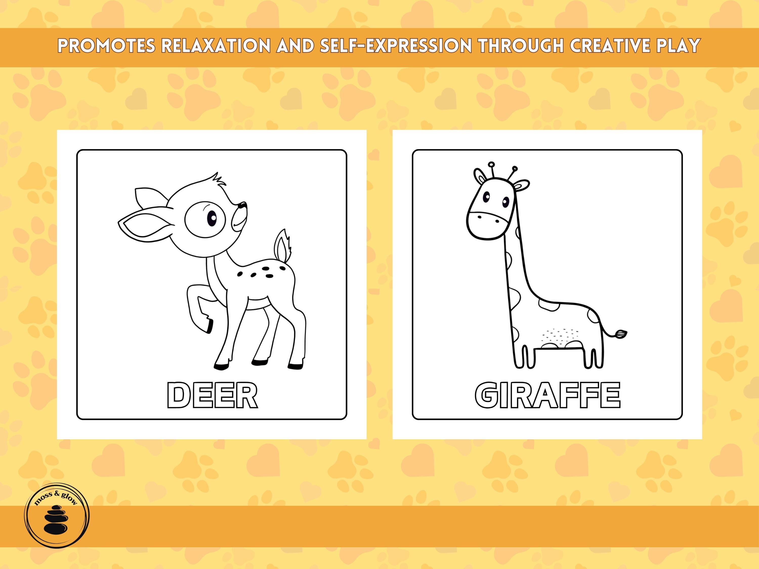 8 Simple Cute Animal Coloring Pages! Perfect for Young Artists, Easy-to ...