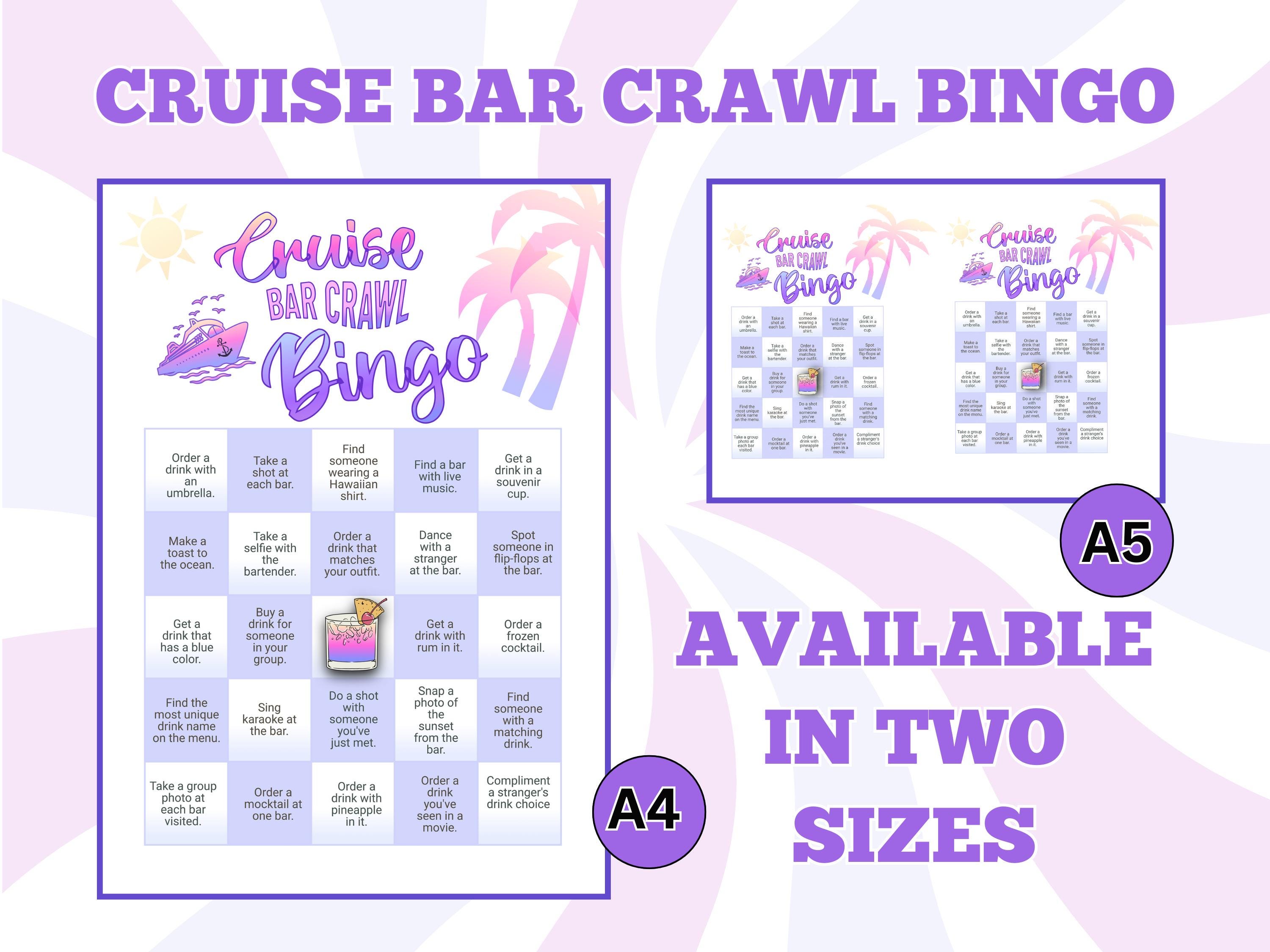 Cruise Bar Crawl Game Set – Printable Drinking Games and Scavenger Hunt ...