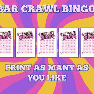 Bar Crawl Bingo, Fun Bar Game for a Girls Night Out, Ladies Night ...