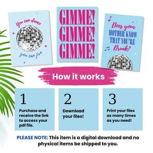 MAMMA MIA Inspired Printable Party Posters, Digital Printable A3 ...