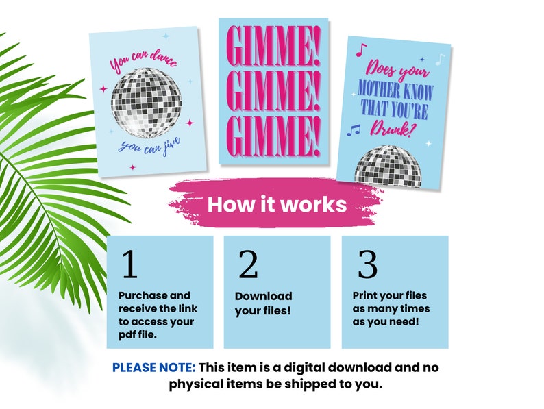 MAMMA MIA Inspired Printable Party Posters, Digital Printable A3 ...