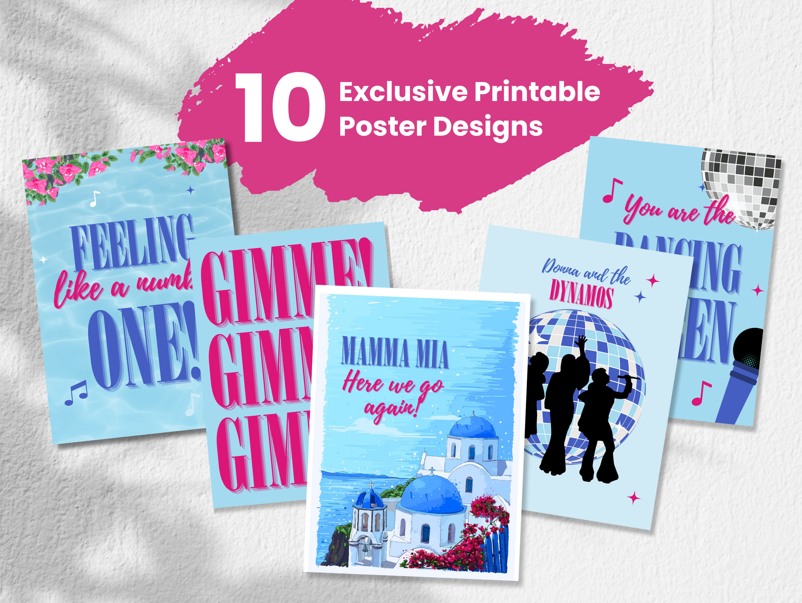 MAMMA MIA Inspired Printable Party Posters, Digital Printable A3 ...