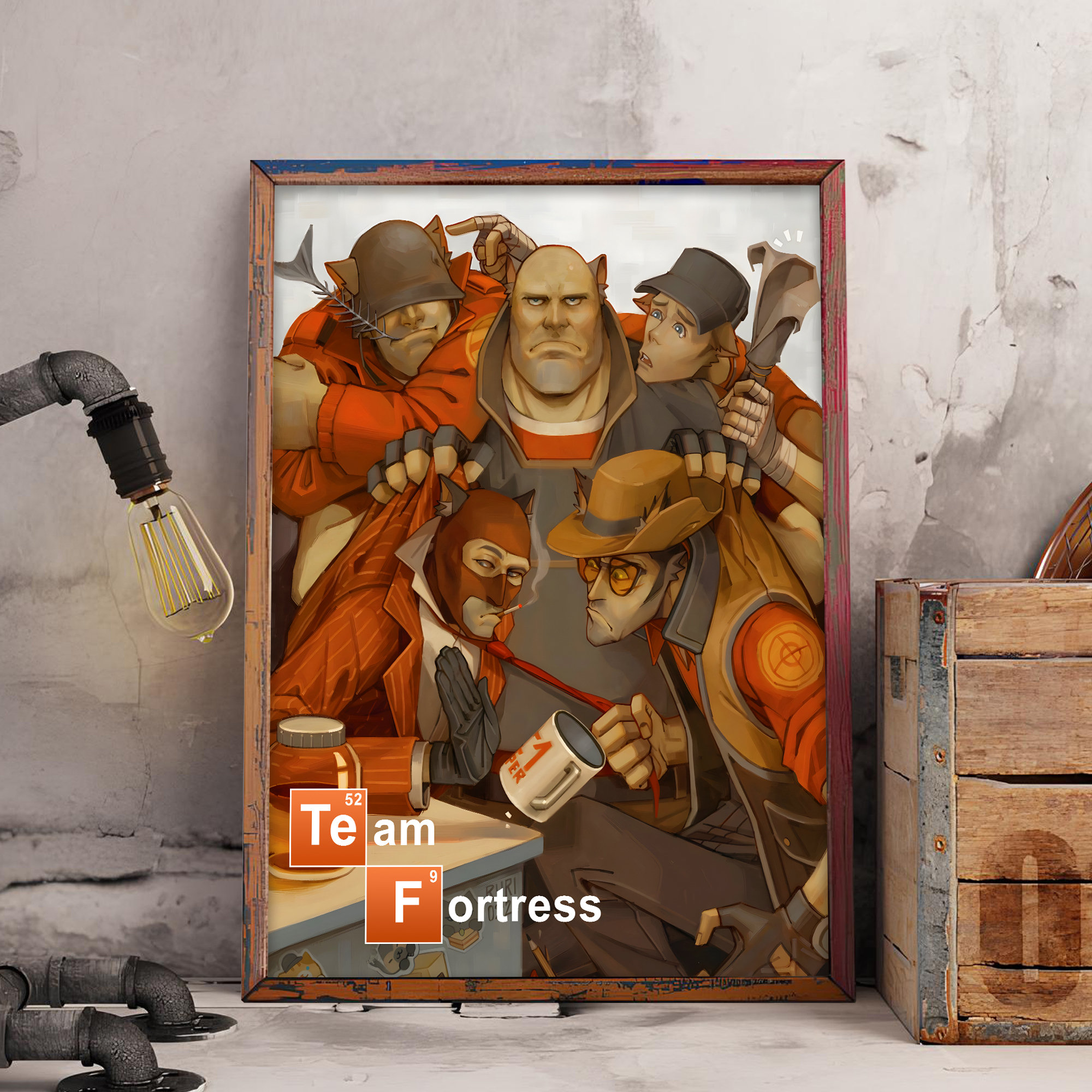 Team Fortress 2 Video Game Element Poster, Video Game Poster, Gamer Wall Art, Gameroom Decor - Etsy