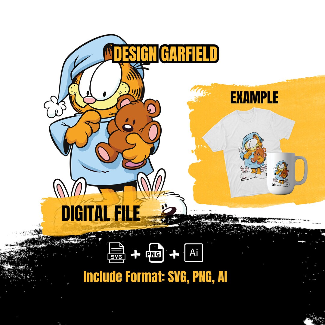 Garfield SVG Design, Clip Art, Layers, Print, Cut Files PNG Files ...
