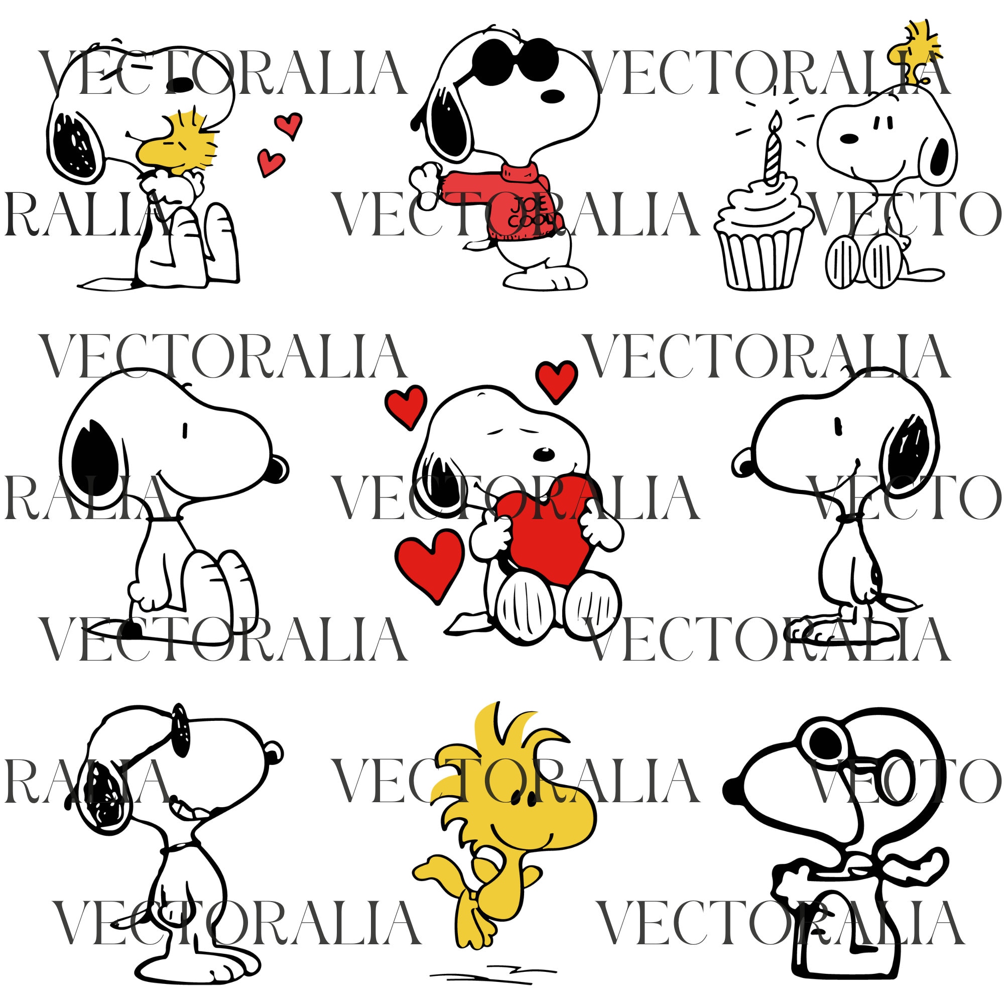 Snoopy SVG Bundle Designs, Clip Art, Layers, Print, Cut Files PNG Files ...