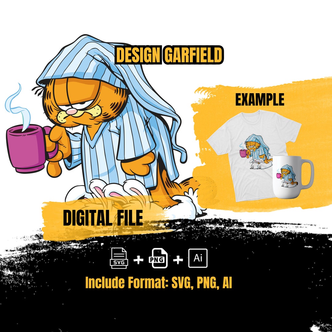 Garfield SVG Design, Clip Art, Layers, Print, Cut Files PNG Files ...