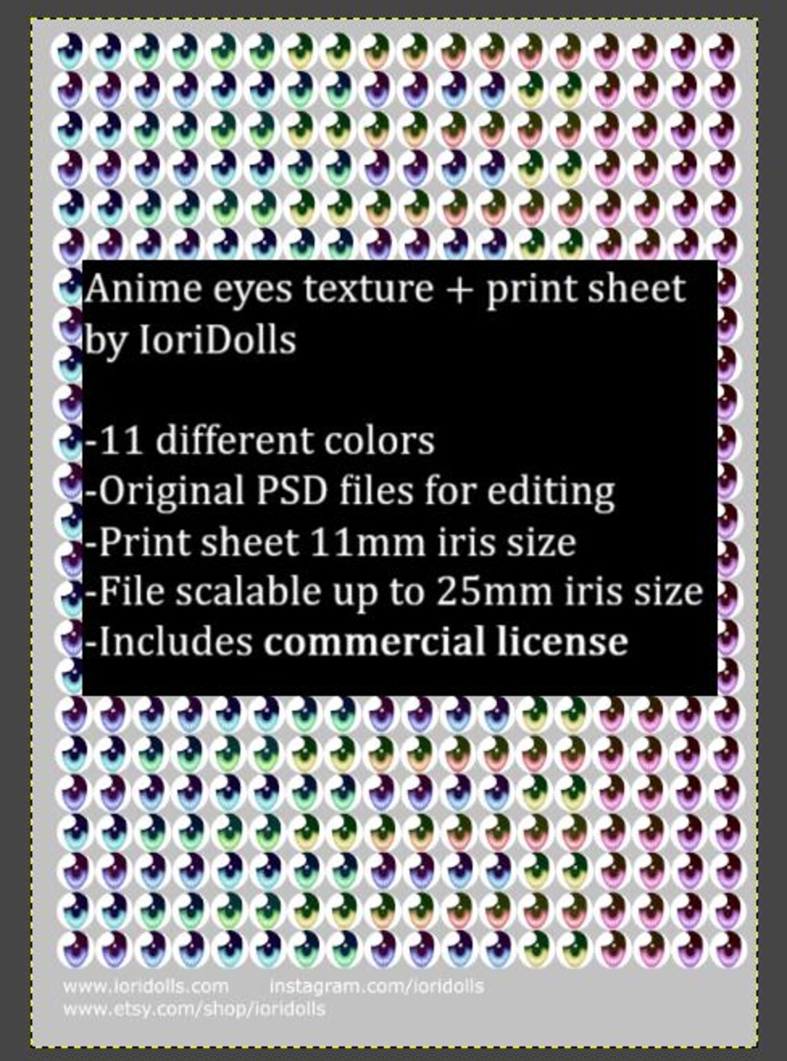 BJD DD MDD Imomodoll Kabbit Anime Eyes Texture and Print Sheet Download ...