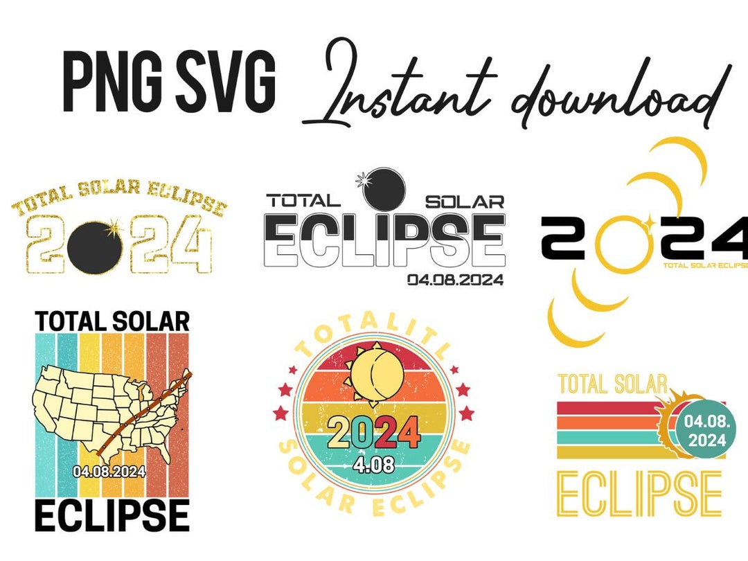Solar Eclipse Svg Bundle Svg, USA Map Solar Eclipse Svg, April 8th ...