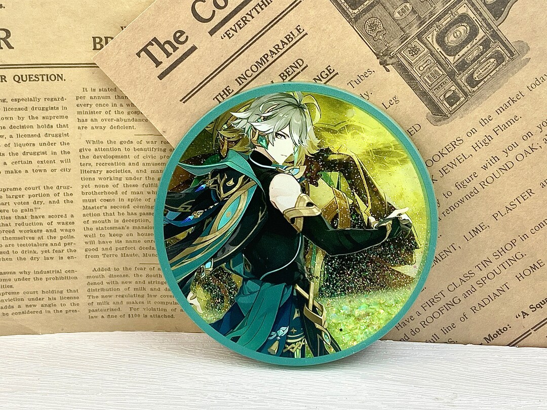 Genshin Impact Coaster Shifting Sand Glitter Coaster Acrylic Anime ...