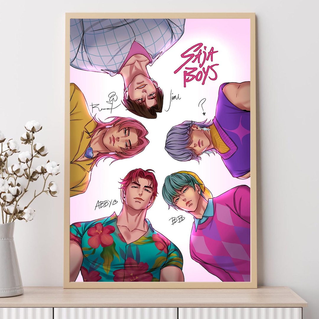 Saja boys K Pop Demon Hunters--Plakat filmowy, wydruki artystyczne, wystrój domu, sztuka ścienna ...