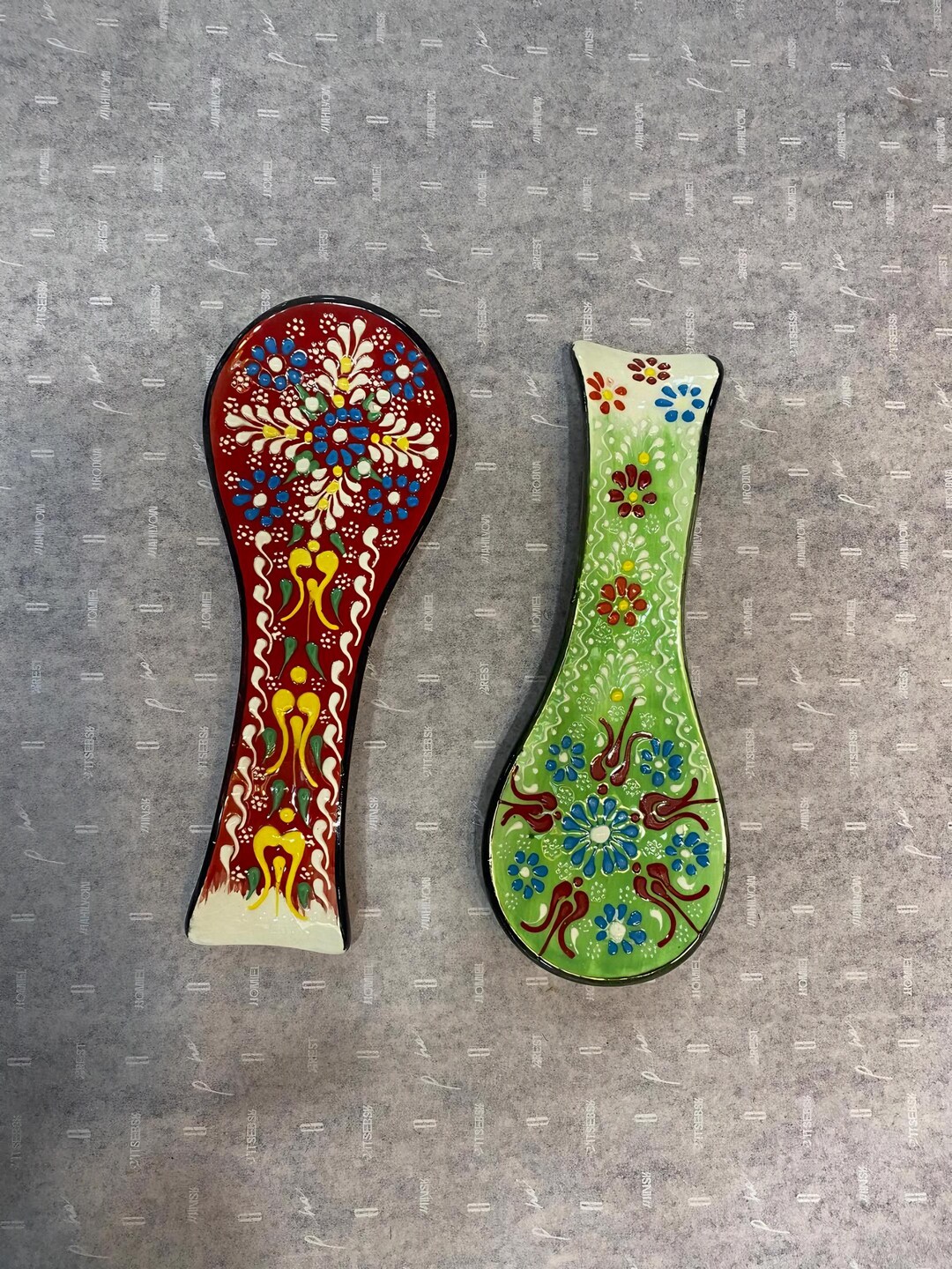 2 Color Ceramic Spoon Rest, Handmade Pottery, Spoon Rest, Kitchen Decor ...