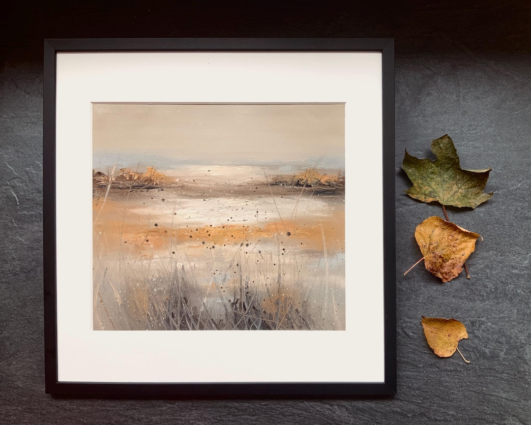 Evening Landscape Painting in Black Frame - Etsy