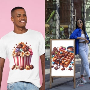 Chocolate, Dessert PNG, Sweets, Cake, Sublimation, Watercolor Clipart ...