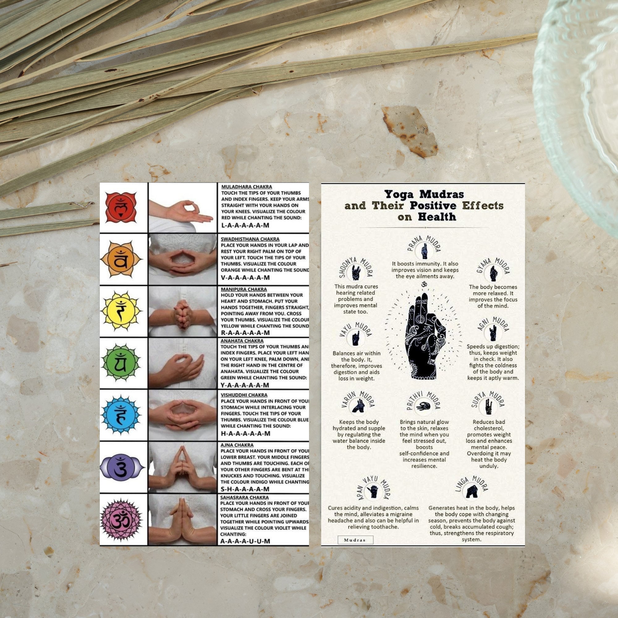 Yoga Mudras Posters,hands Chart Artwork,mudras Collection With Sanskrit ...