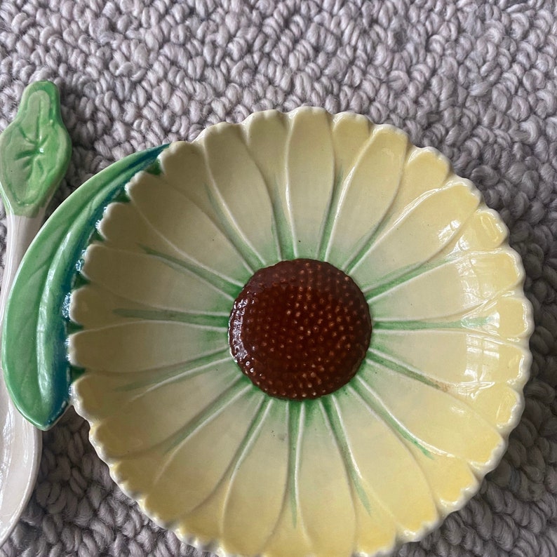 1930’s Carlton Ware Australian Design “sunflower Yellow” Jam Dish With ...