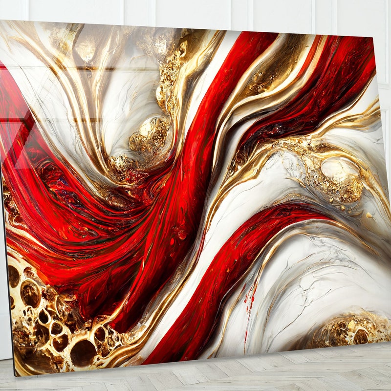Red Art Glass - Etsy
