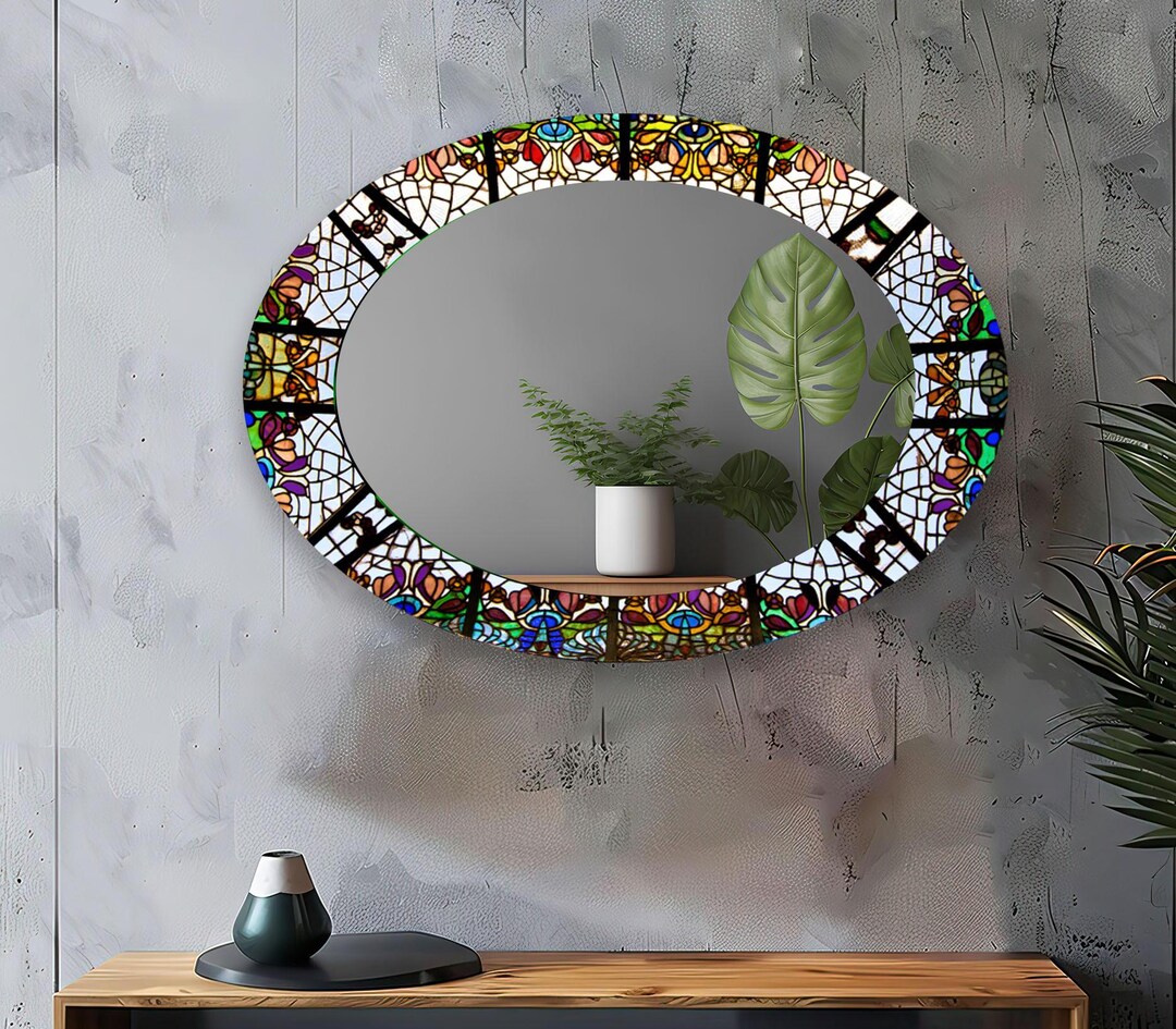 Abstract Round Wall Mirror for Bathroom Mirror Wall Decor for Bedroom ...