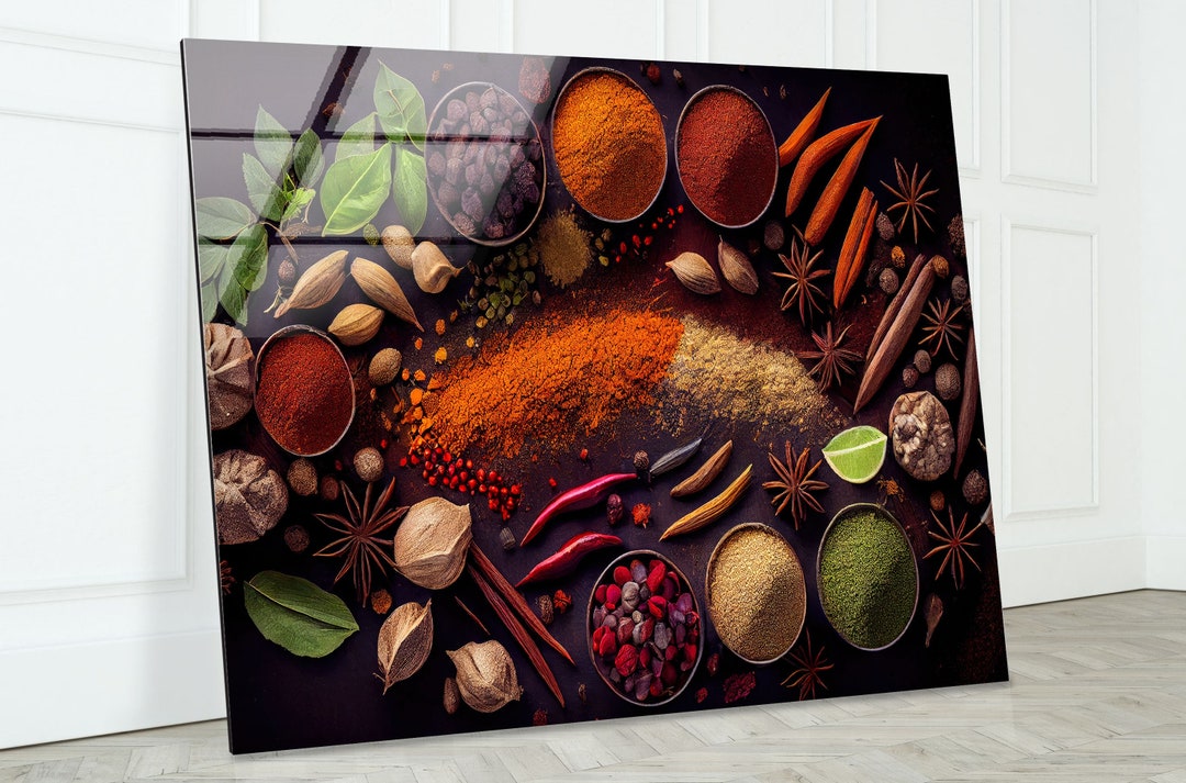 Spices Tempered Glass Wall Art: Kitchen Decor - Etsy